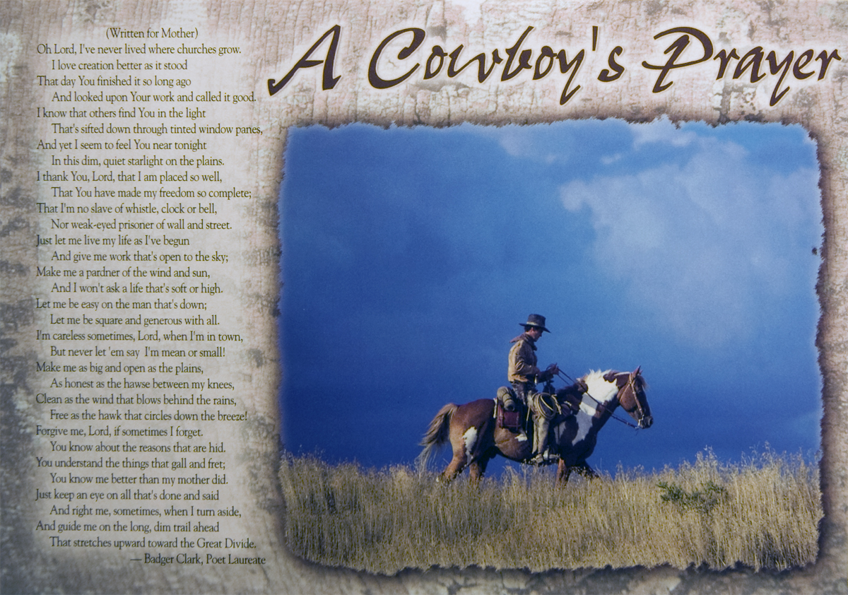 www.officialcollectorsclub.com - COWBOYSPRAYERPOSTCARD